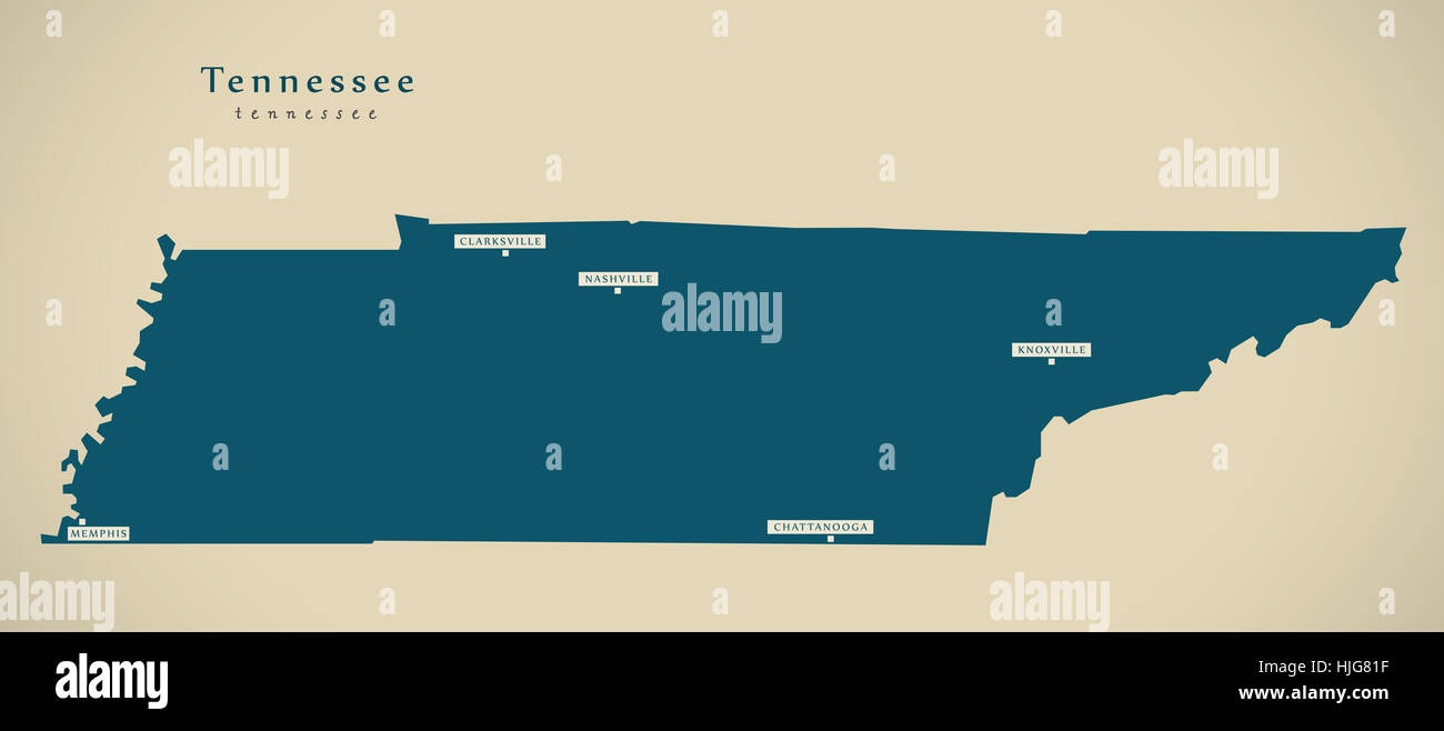 Map of tennessee hi-res stock photography and images - Alamy