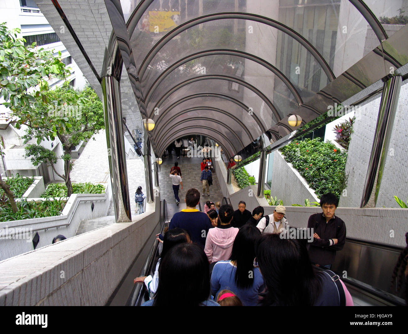 The longest escalator in the world, Hongkong, China, Asia Stock Photo ...