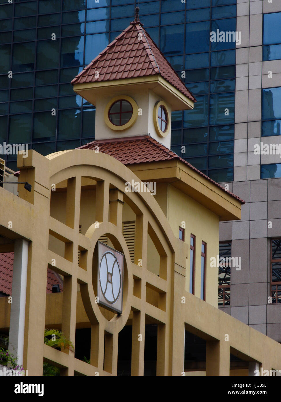 Modern architecture versus traditional architecture hi-res stock ...