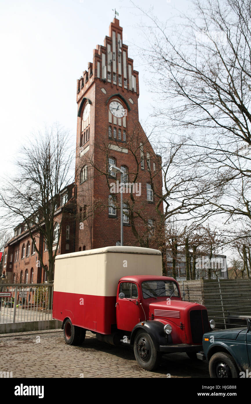 tower, industry, europe, clock, germany, german federal republic, old ...