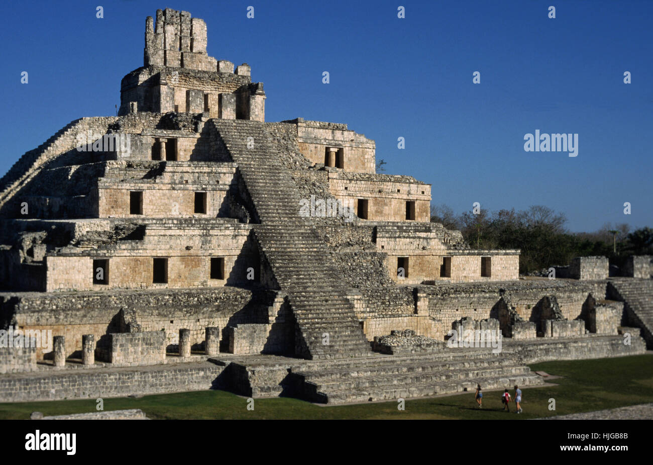 Edificio de los Cinco Pisos, Gran Acropolis, Edzna, Mexico, North ...