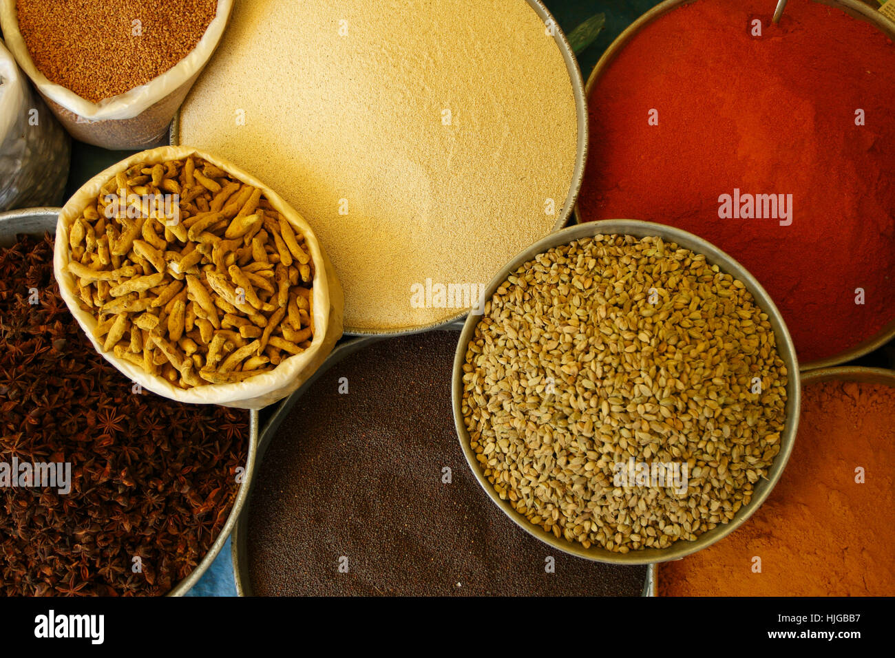 Indian herbes and spices, India Stock Photo - Alamy