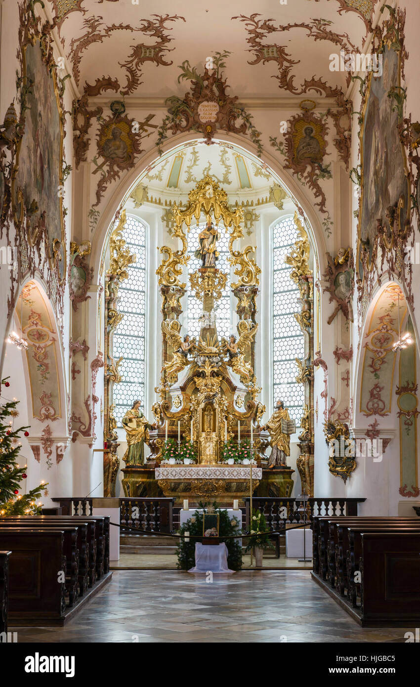 Main altar, parish church Sankt Kassian, Regensburg, Upper Palatinate ...