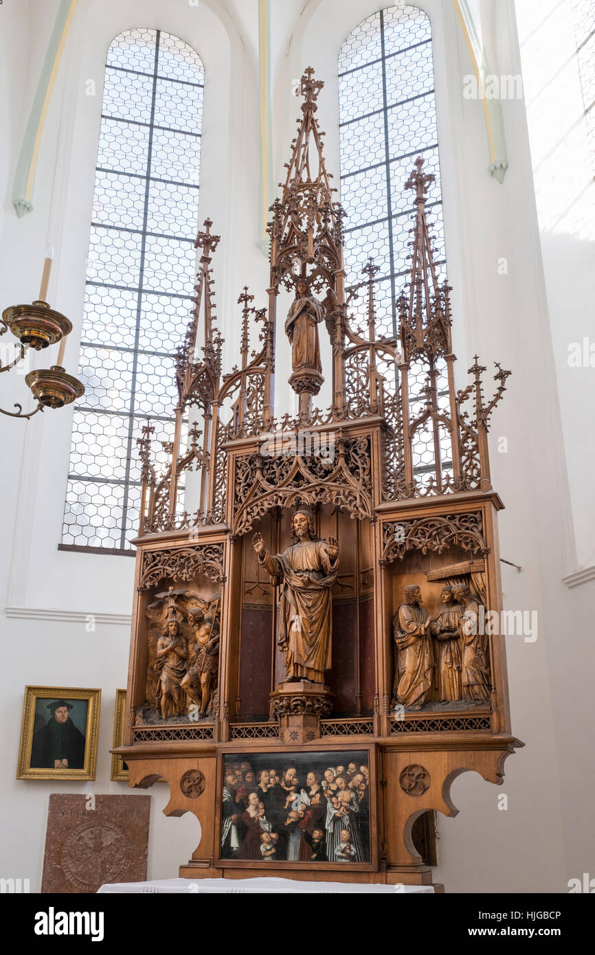 Neo-Gothic altar by William Vogt, St. Anne's Church, Augsburg, Swabia ...