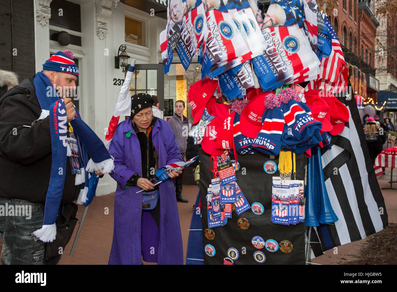 Washington, DC USA - A vendor sells Donald Trump gear on Capitol Hill ...