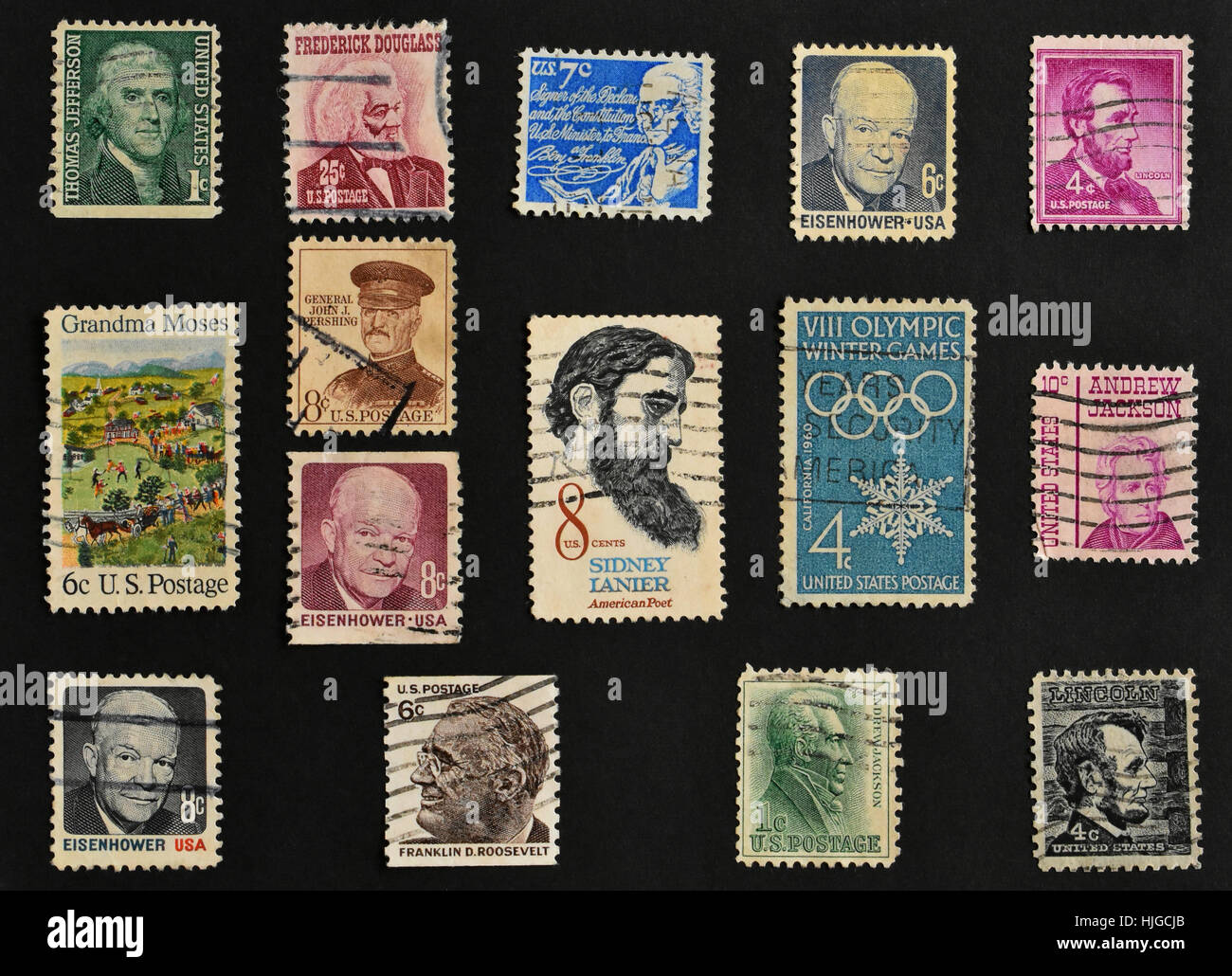 Used stamps of U.A.E Stock Photo - Alamy