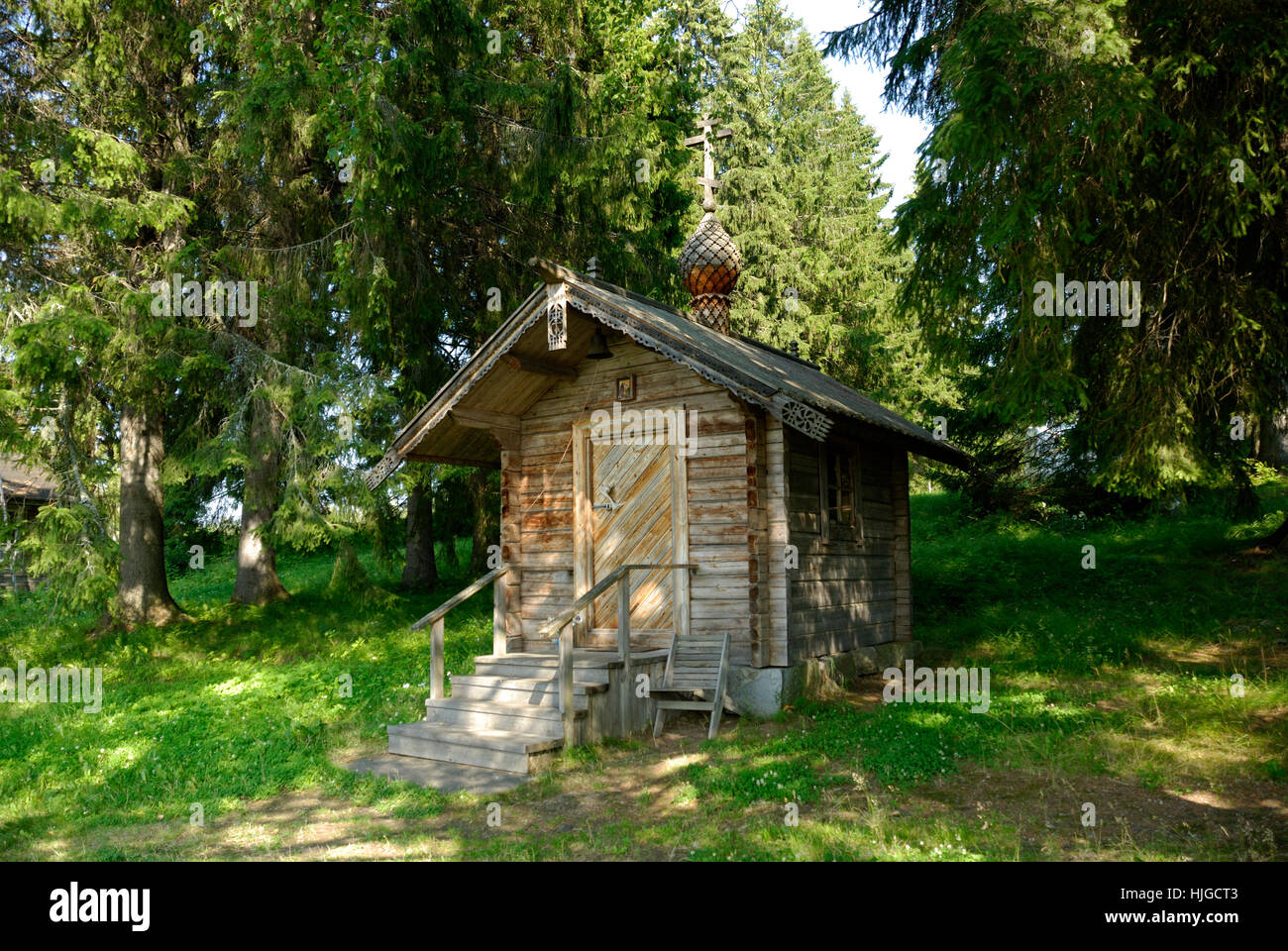 wooden chapel at valamo monastery in finland Stock Photo - Alamy