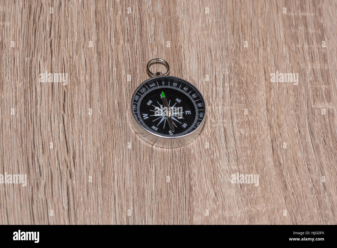A compass point to North on the wooden table Stock Photo - Alamy
