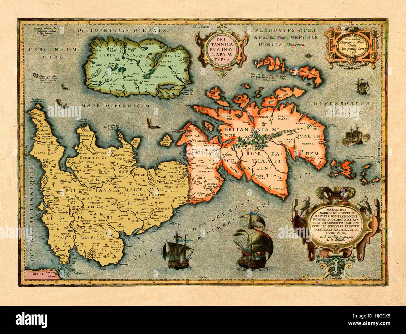 Map Of England 1601 Stock Photo - Alamy