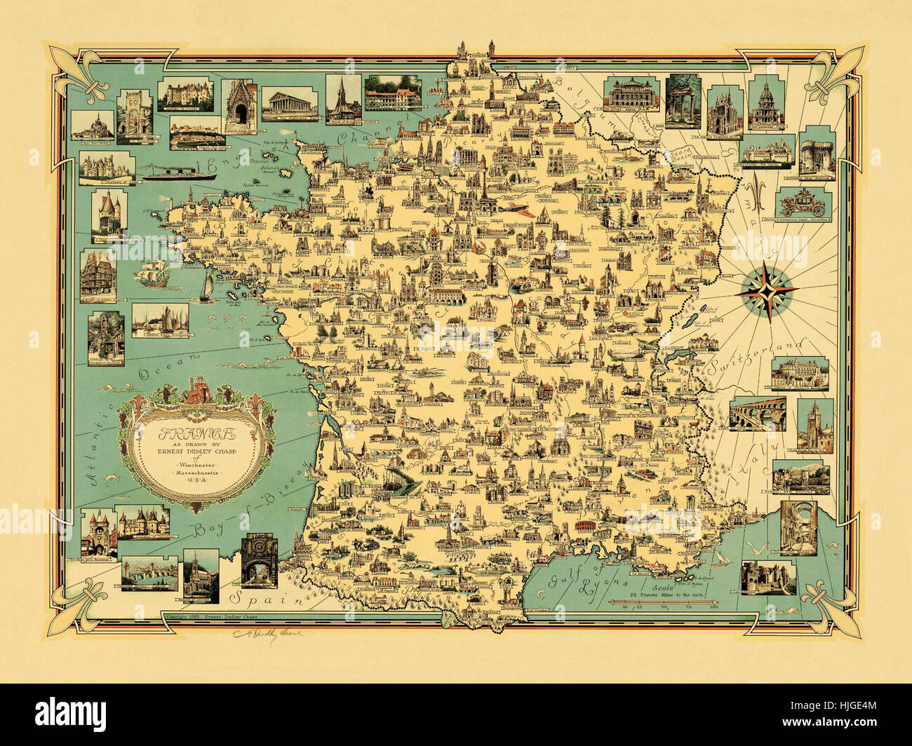 Map Of France 1935 Stock Photo - Alamy