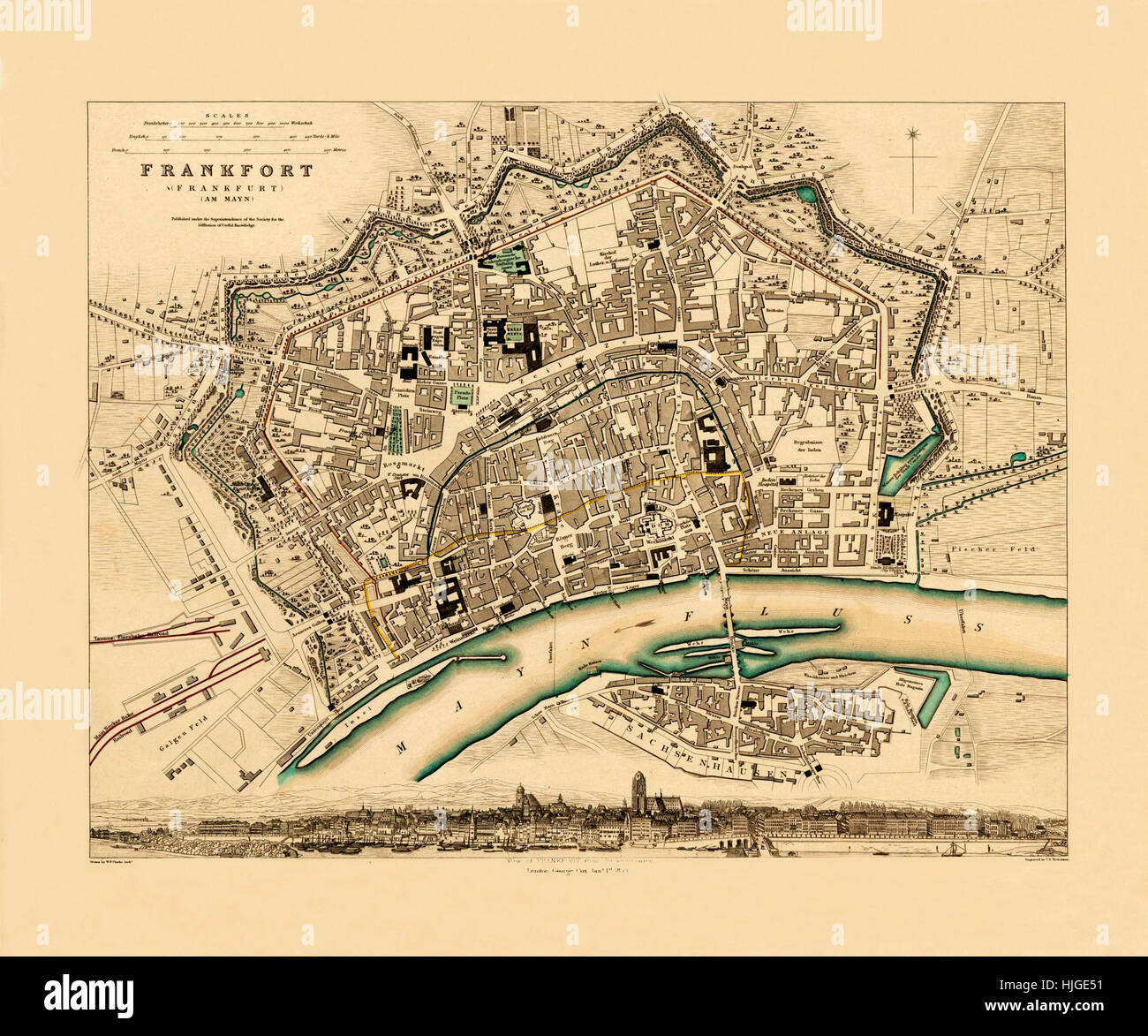 Vintage map of frankfurt hi-res stock photography and images - Alamy