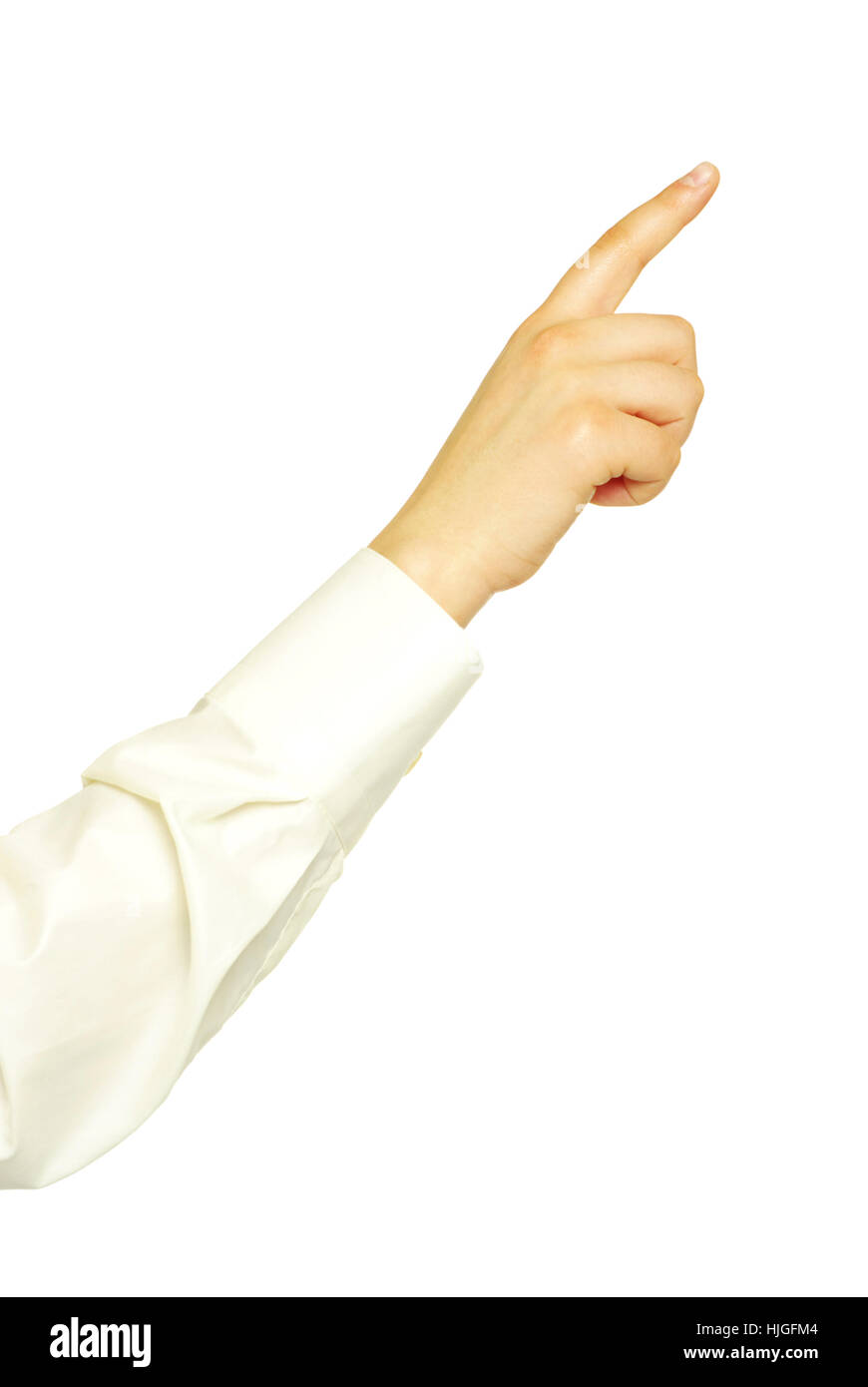 hand touching screen isolated on a white Stock Photo - Alamy