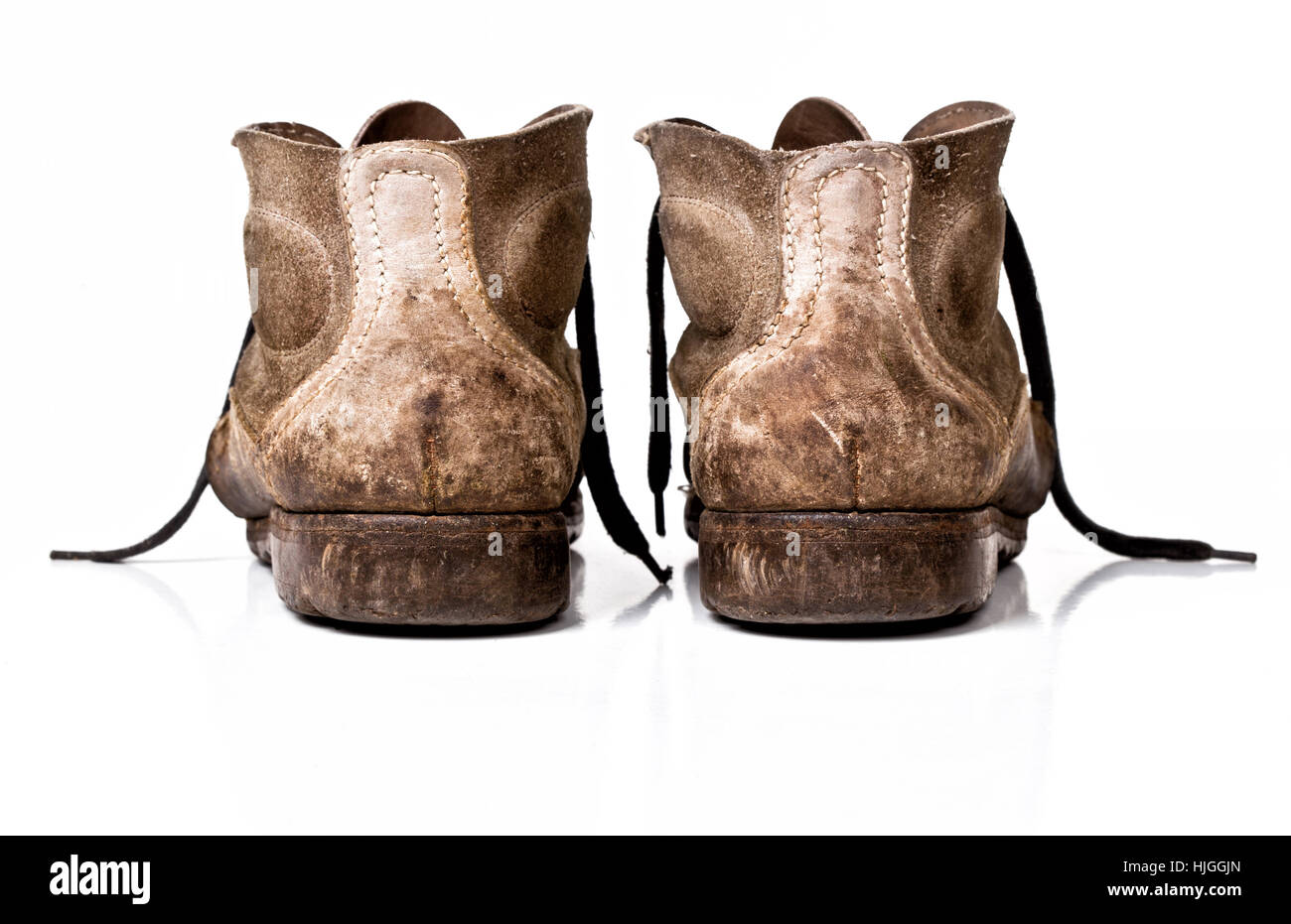 isolated, shoes, vintage, leather, broken, damage, damages, detriments ...