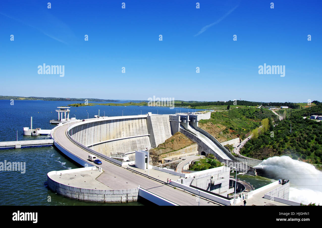 blue, electric, dam, style of construction, architecture, architectural ...