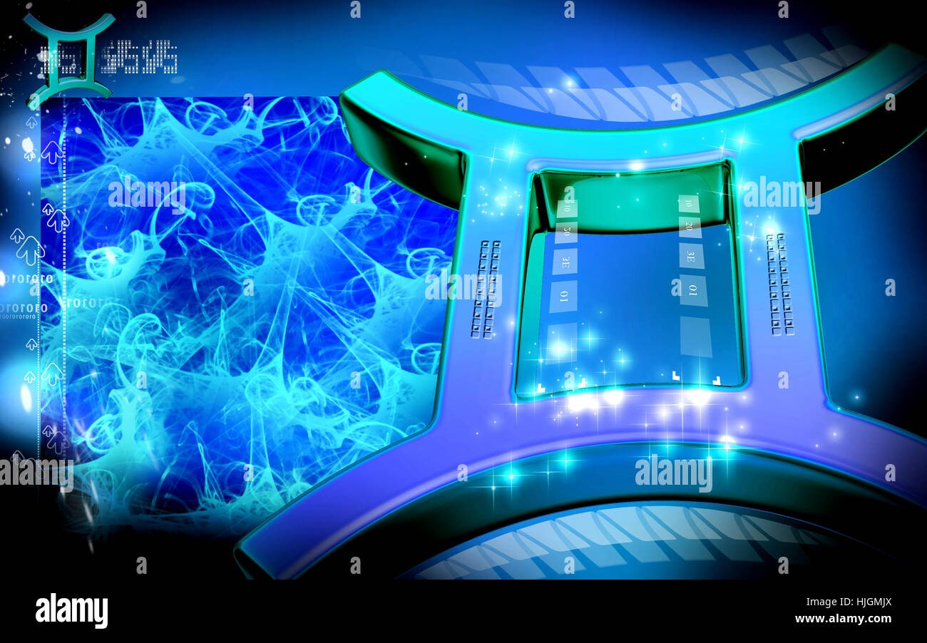 Zodiac sign gemini 3d illustration hi-res stock photography and images ...