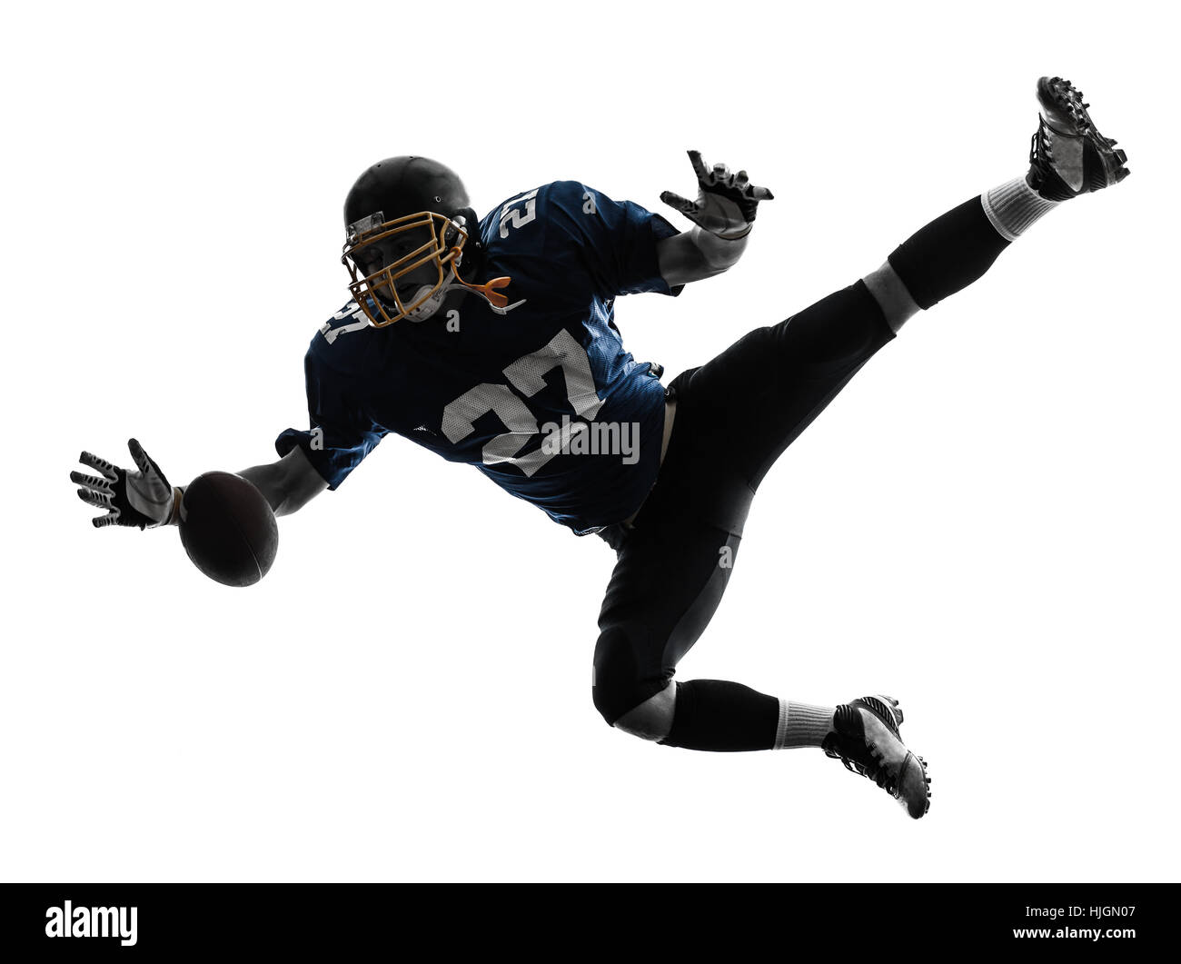 one caucasian american football player man catching receiving in ...