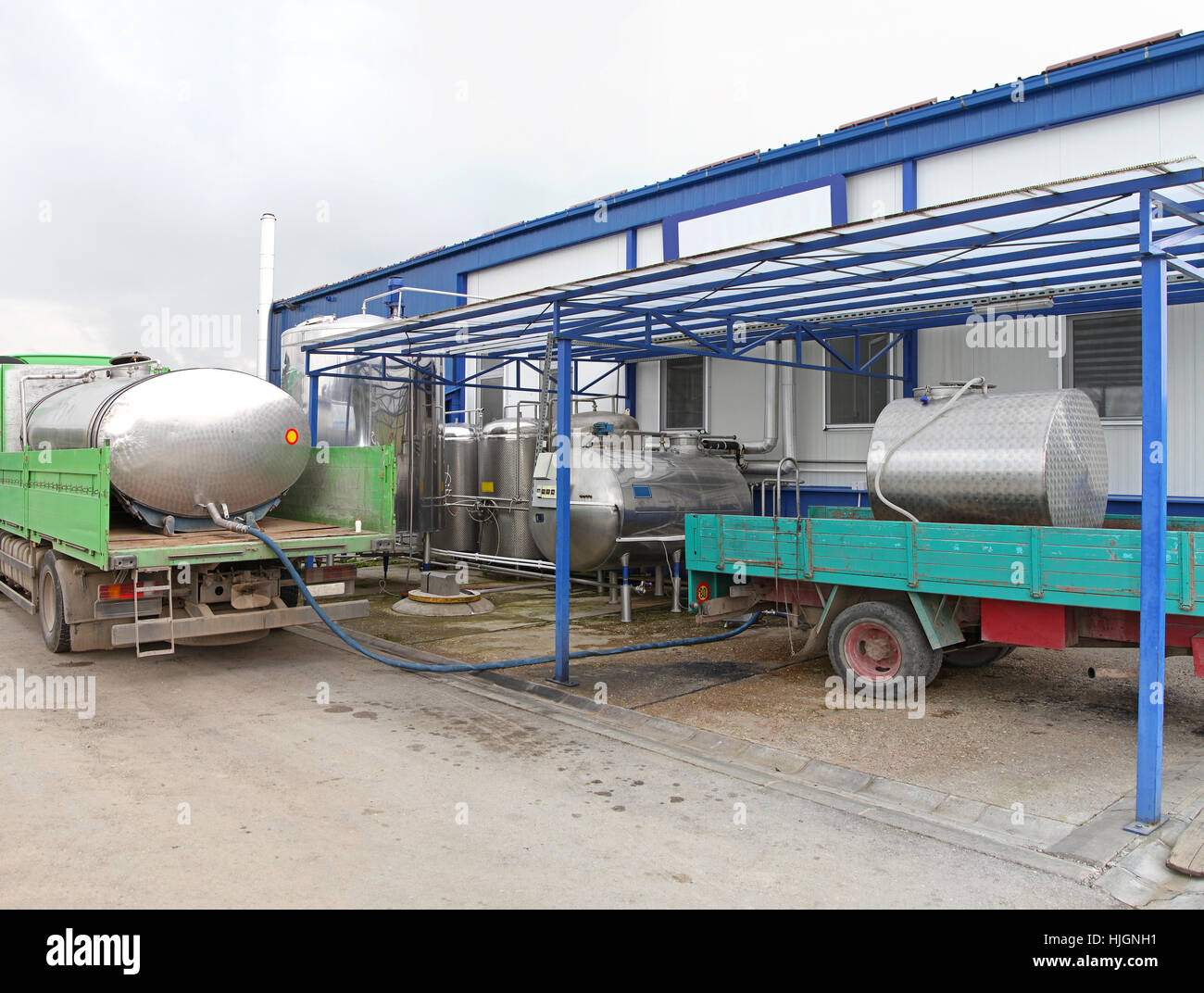 industrial, milk, production, work, factory, equipment, tank, dairy ...