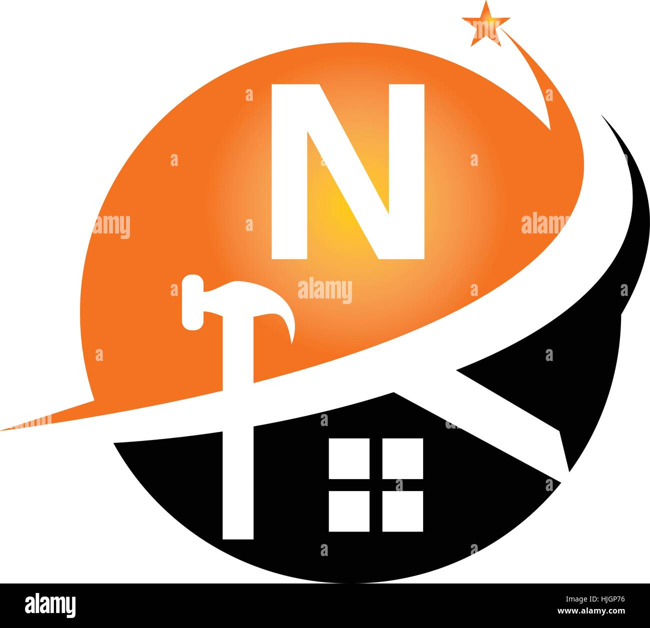N letter roof logo Stock Vector Images - Alamy