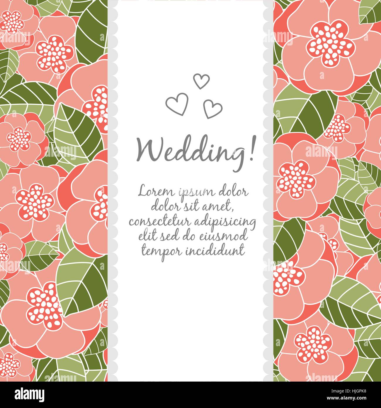 Wedding card with floral elements Stock Vector Image & Art - Alamy