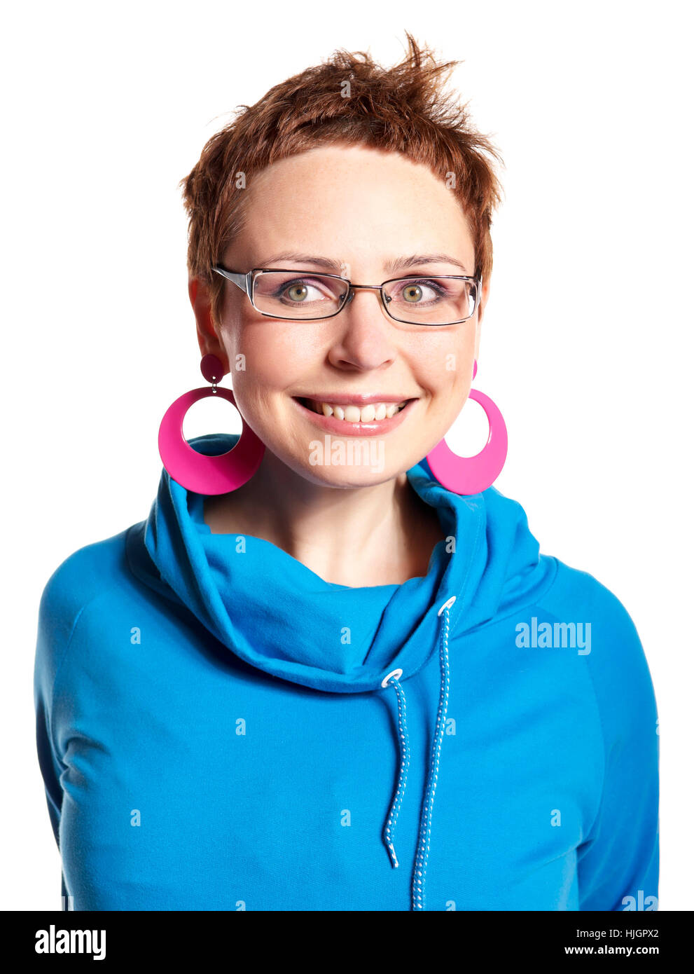 portrait, woman, blue, laugh, laughs, laughing, twit, giggle, smile ...