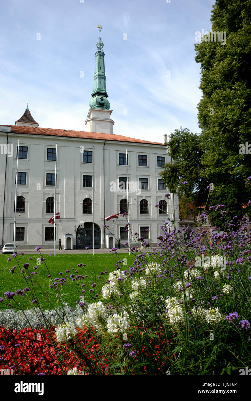 latvia, palace, blue, house, building, park, garden, shine, shines ...