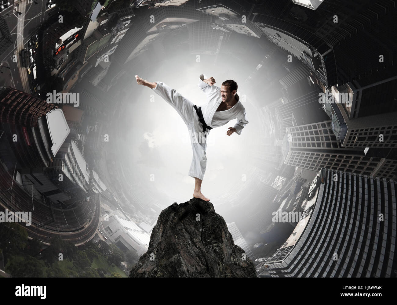 Karate man in white hi-res stock photography and images - Alamy