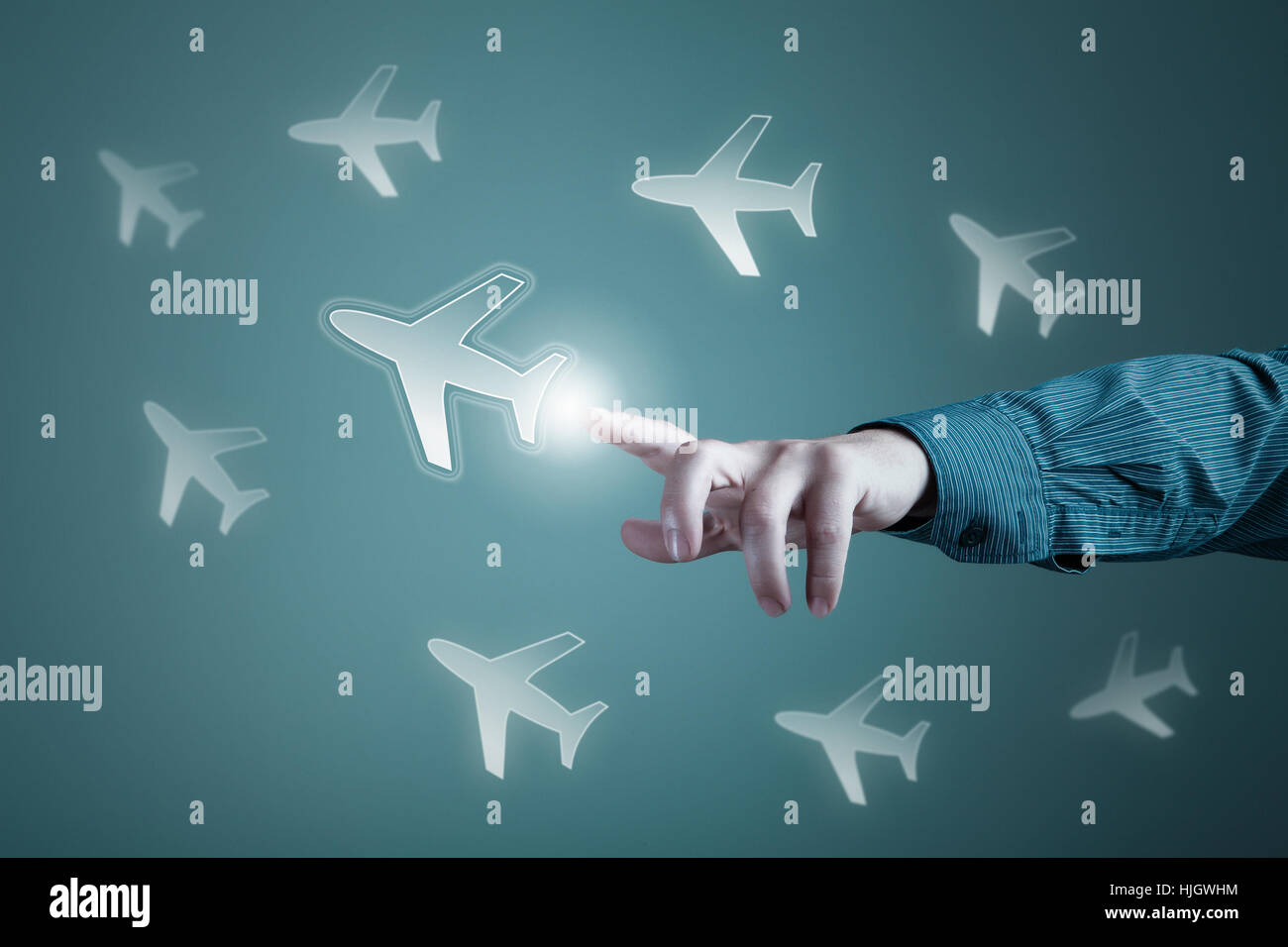 Man pressing finger hi-res stock photography and images - Alamy