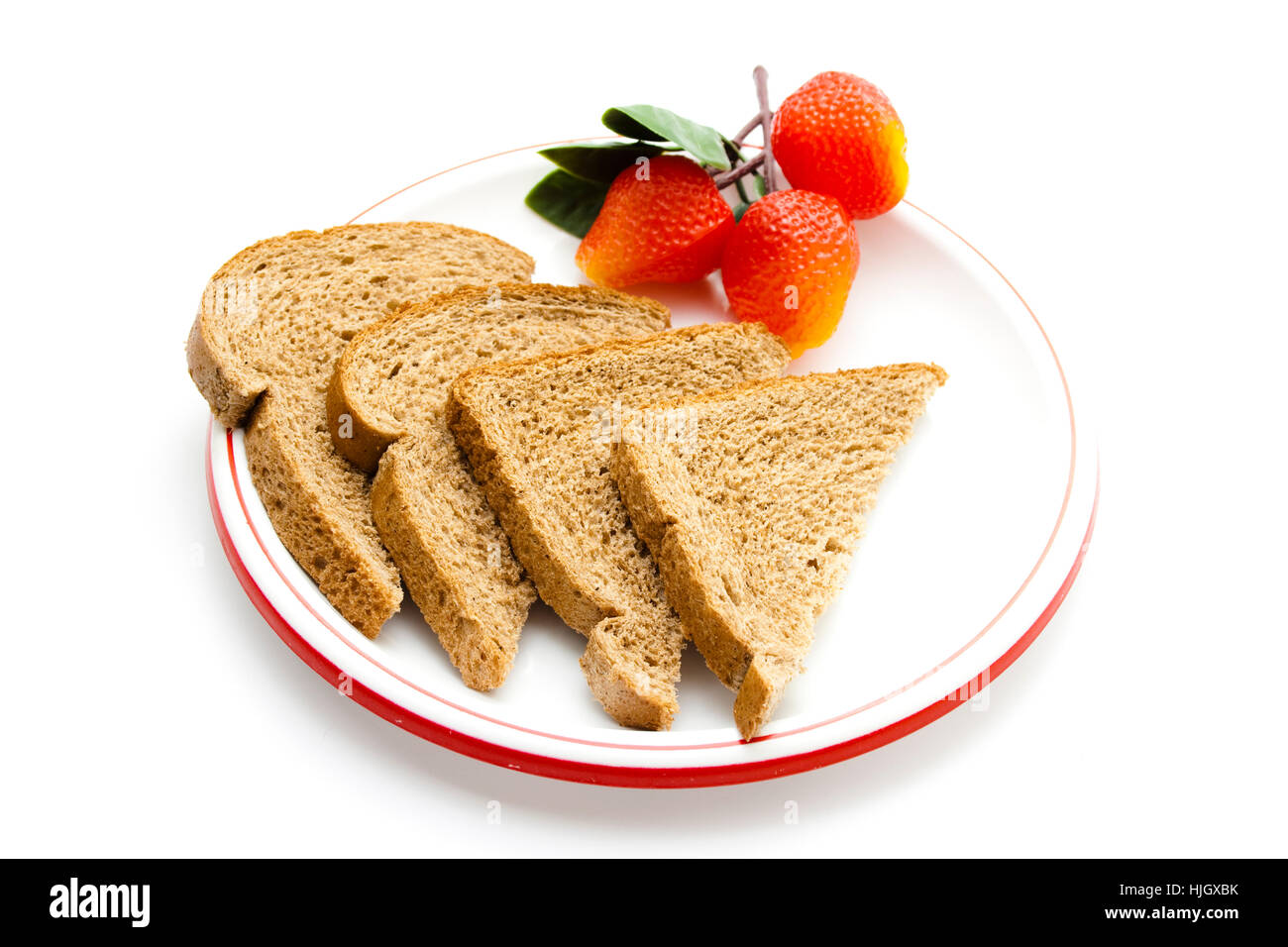 toast with plastic strawberries Stock Photo - Alamy
