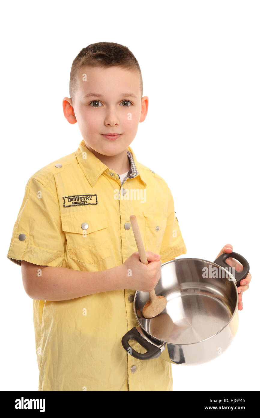 boil, cooks, boiling, cooking, pot, wooden spoon, saucepan, boy, lad ...