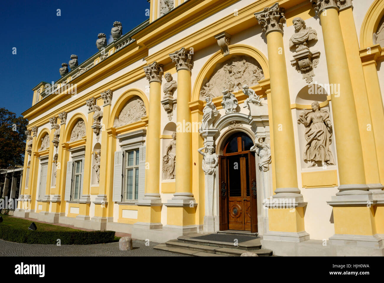 facade, poland, warsaw, palace, blue, window, porthole, dormer window ...