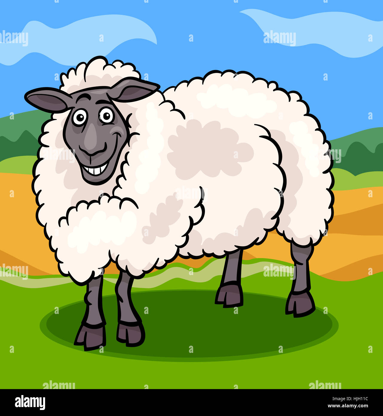 animal, sheep, wool, illustration, livestock, farm, character, cartoon ...