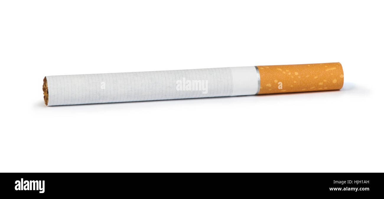 One cigarette isolated on white background Stock Photo - Alamy