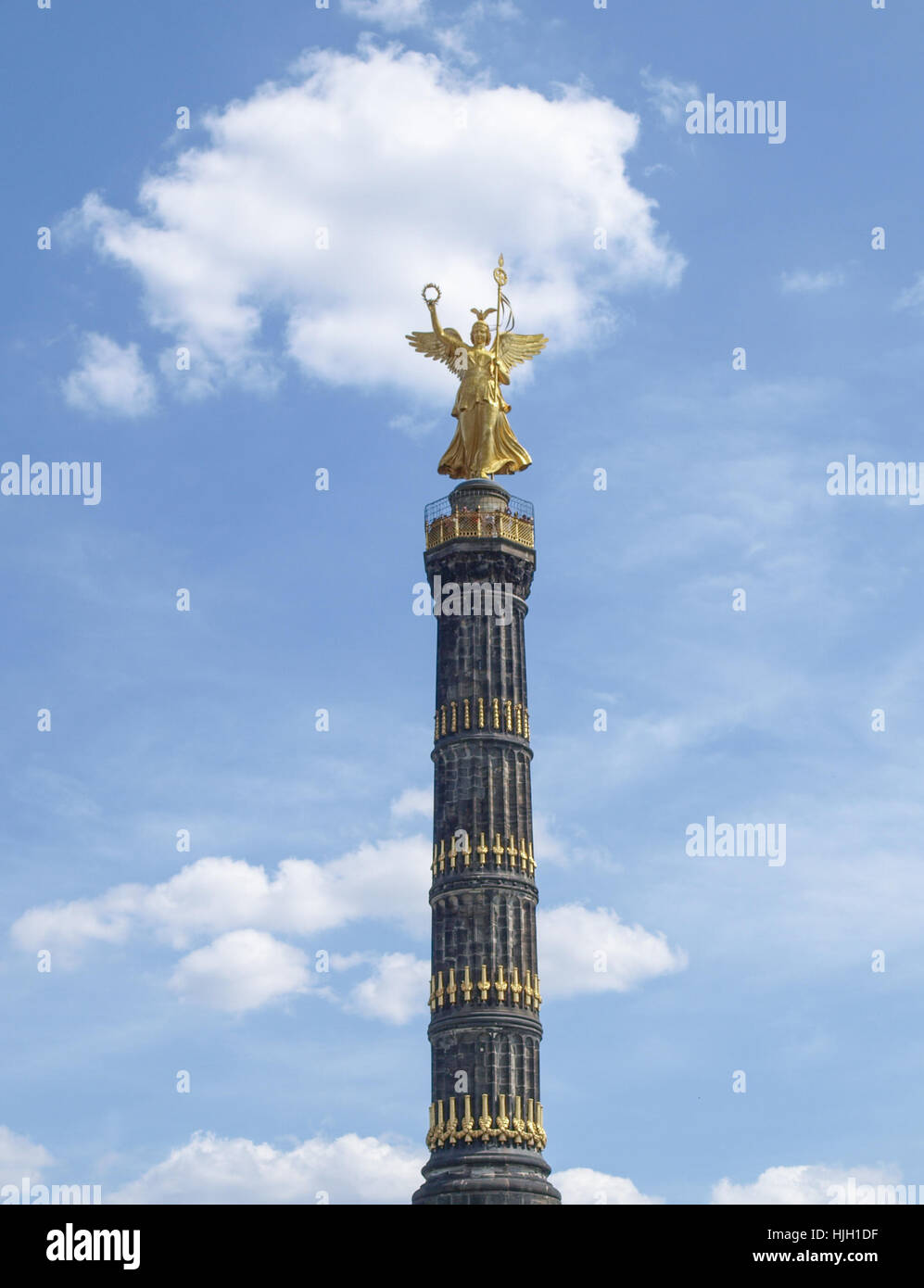 Angel on Victory Column (Siegessaule) monument in Berlin Germany Stock ...