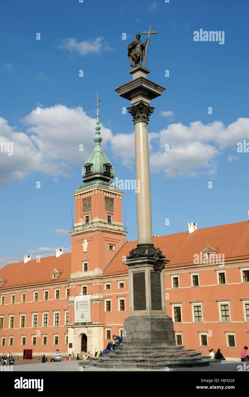 monument, statue, poland, warsaw, blue, tower, monument, statue, shine ...