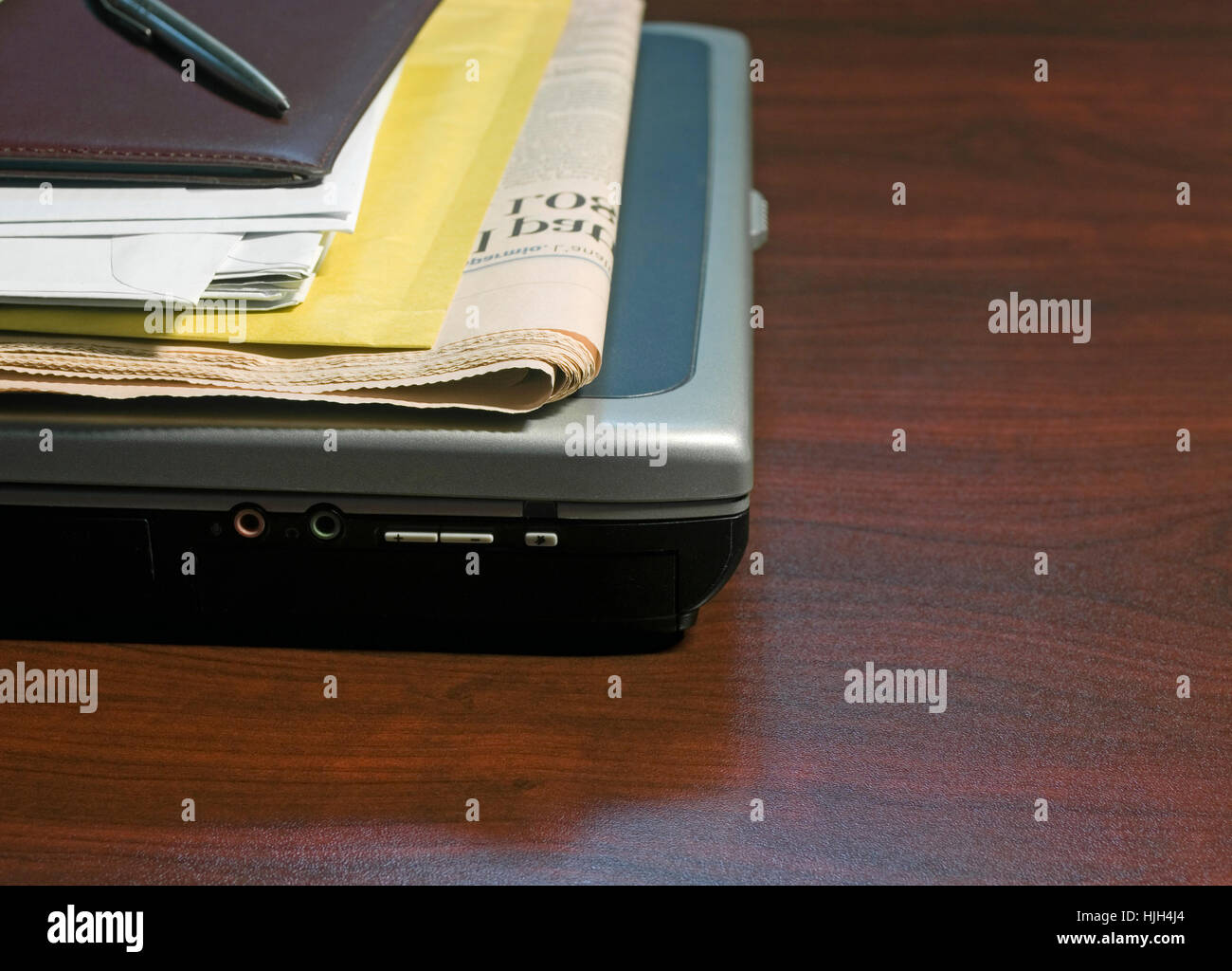 newspaper, journal, laptop, notebook, computers, computer, desk, letter ...