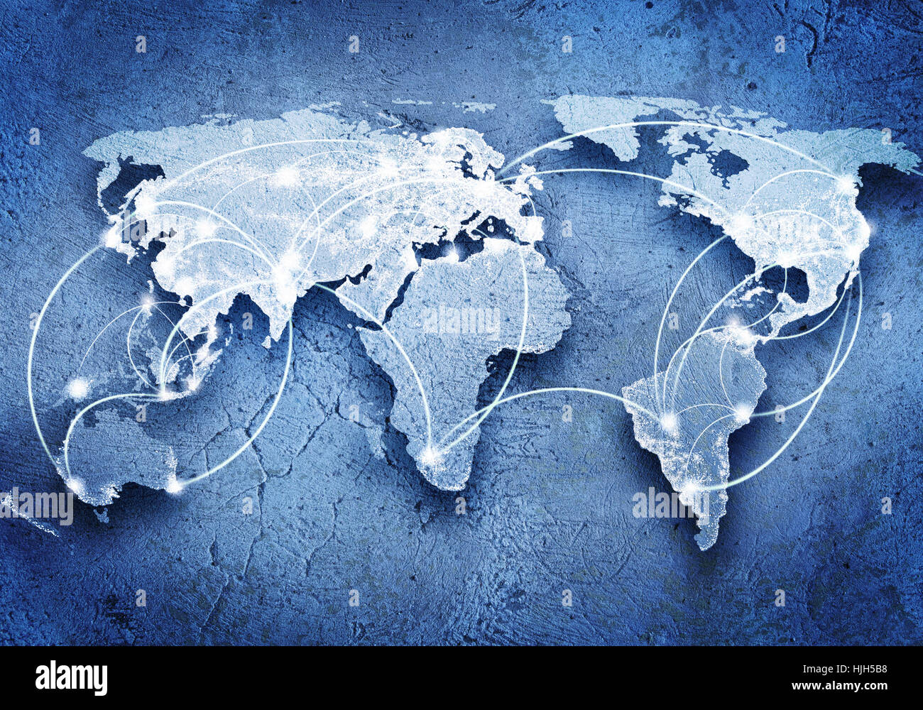 Background conceptual image with world map and connection lines hi-res ...