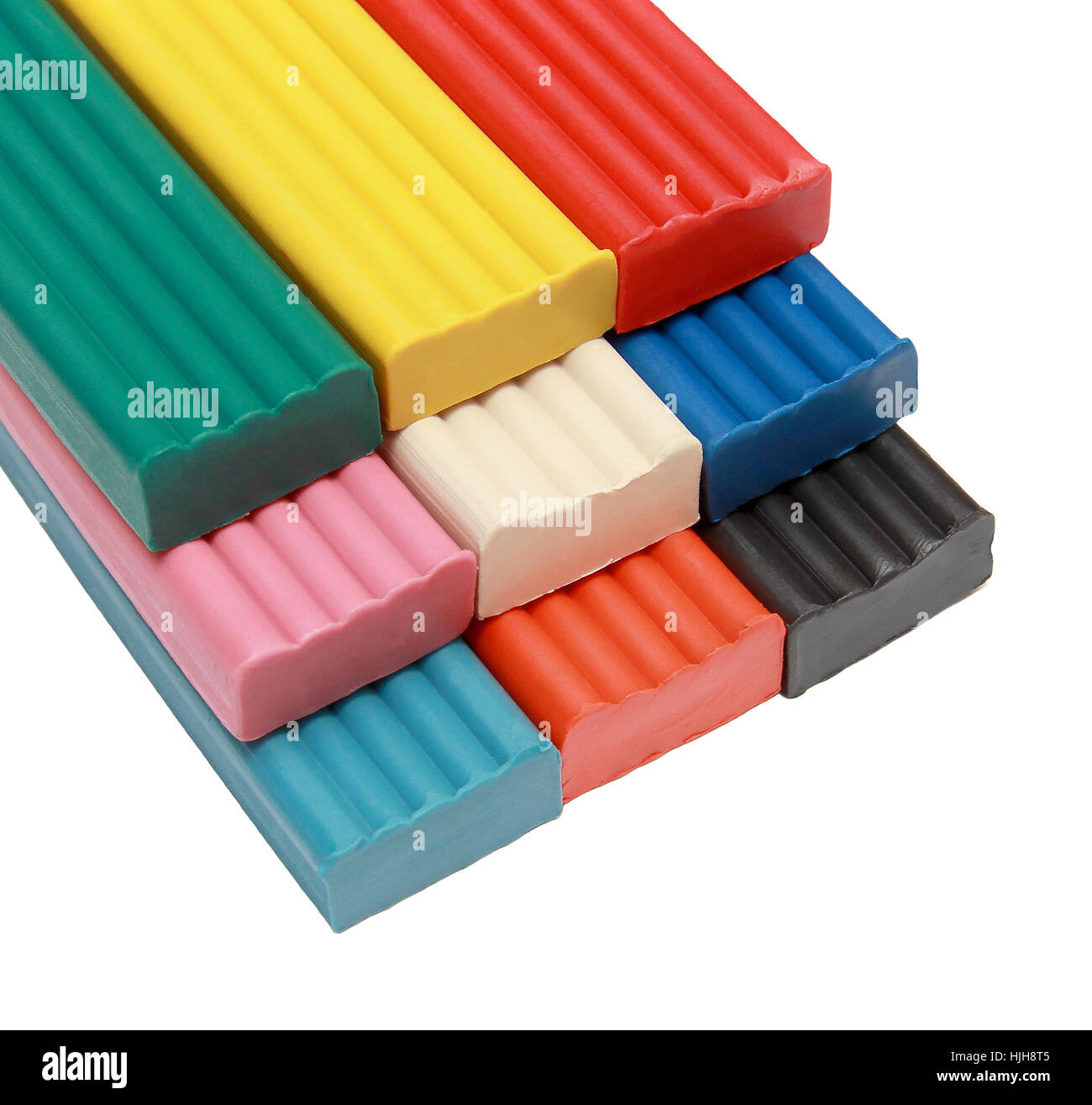 The group of objects for children colored plasticine isolated on white ...