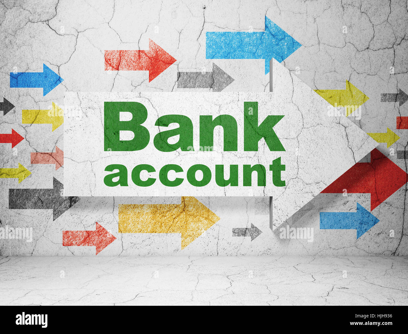 Banking concept: arrow with Bank Account on grunge wall background ...