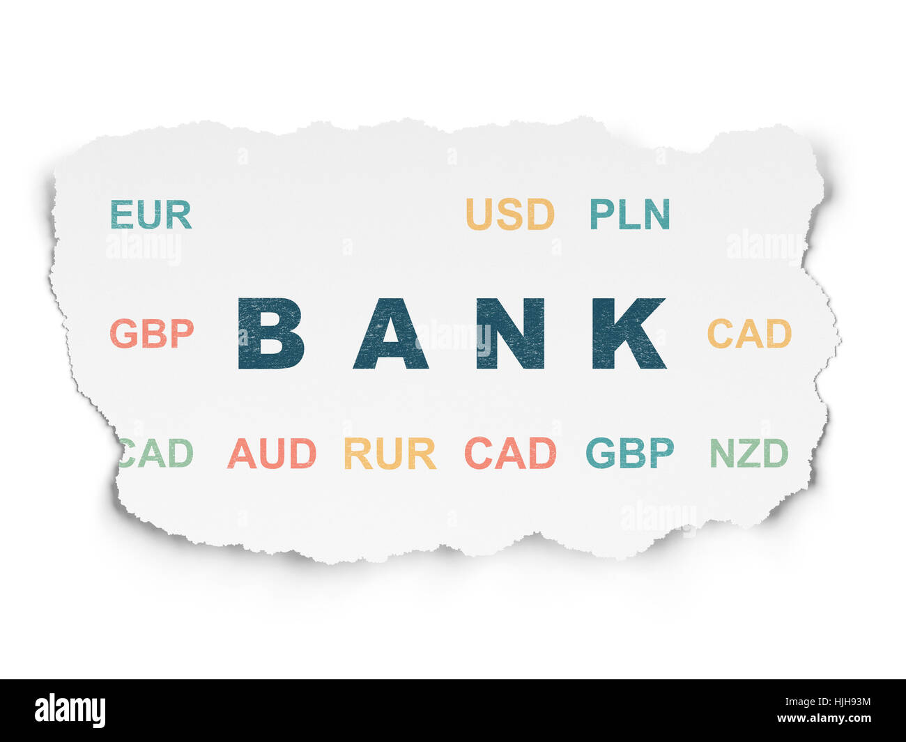 Currency concept: Bank on Torn Paper background Stock Photo - Alamy