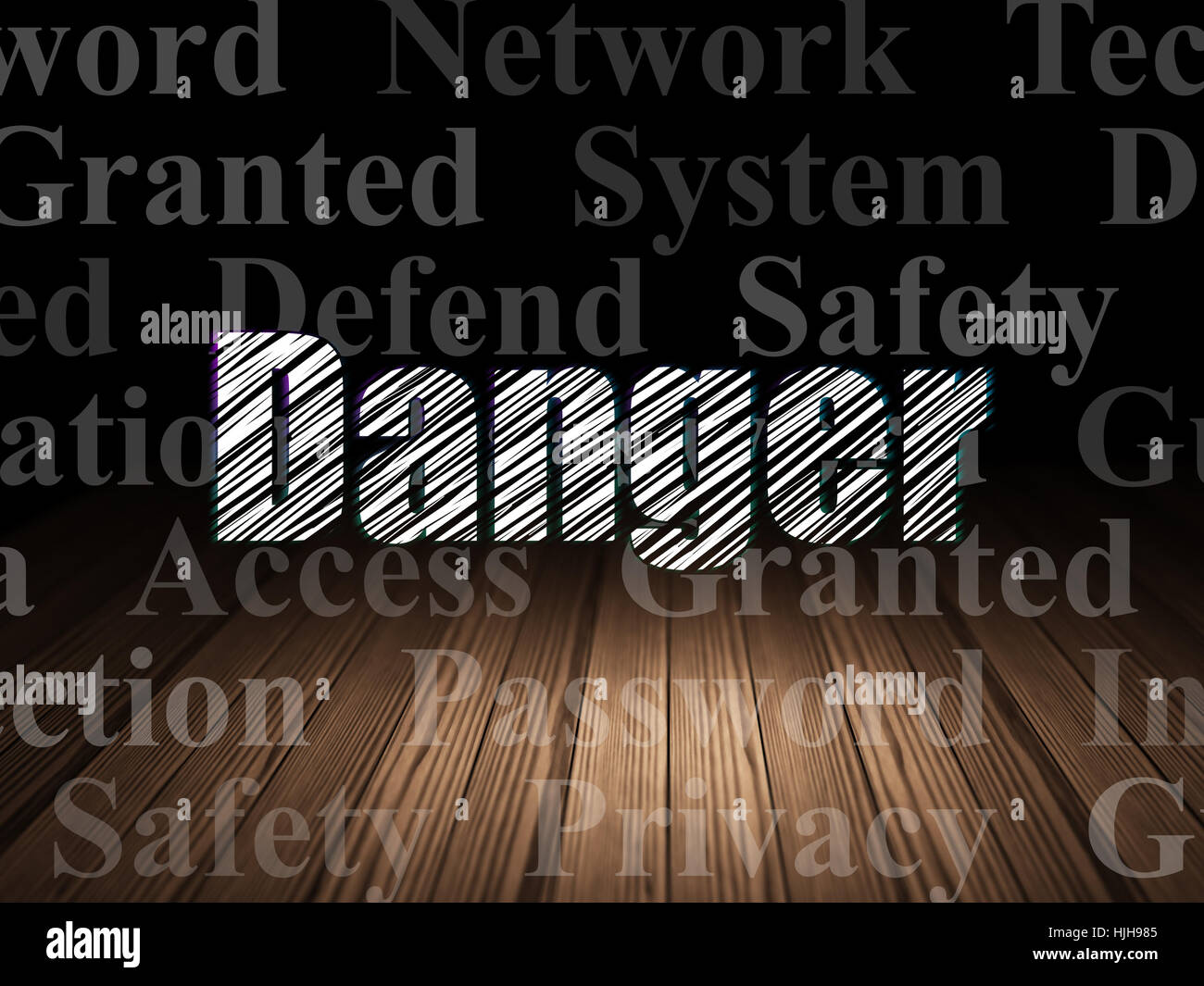 Safety concept: Danger in grunge dark room Stock Photo - Alamy