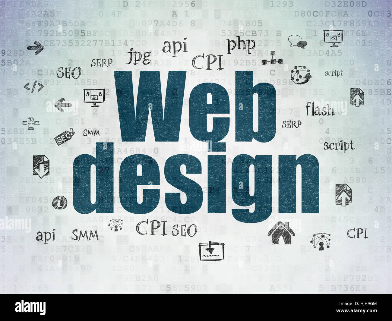 Web development concept: Web Design on Digital Data Paper background Stock Photo - Alamy