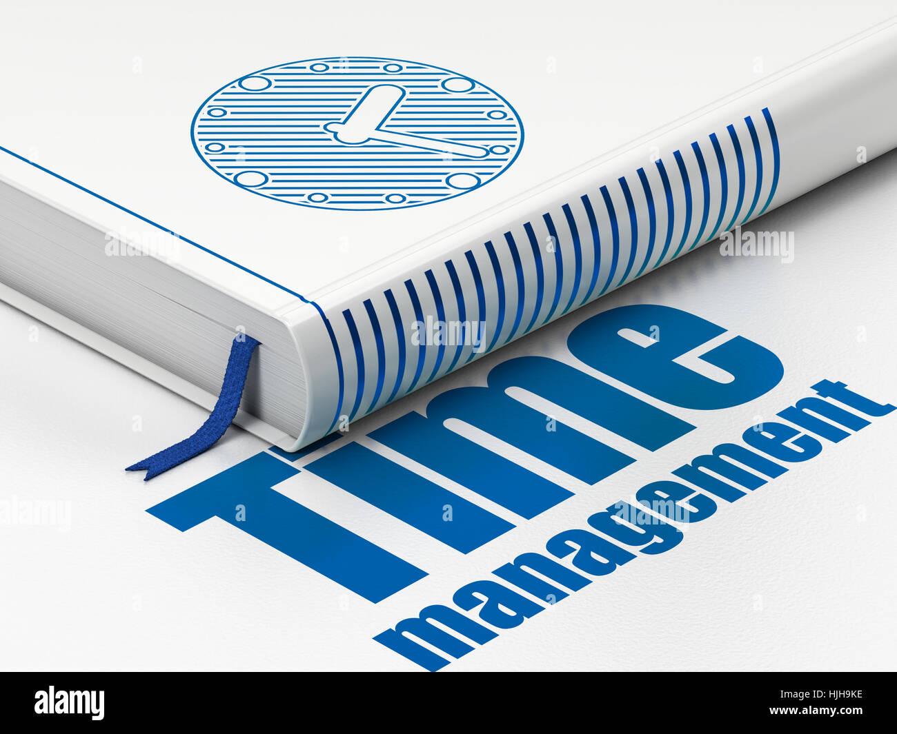 Time concept: book Clock, Time Management on white background Stock ...