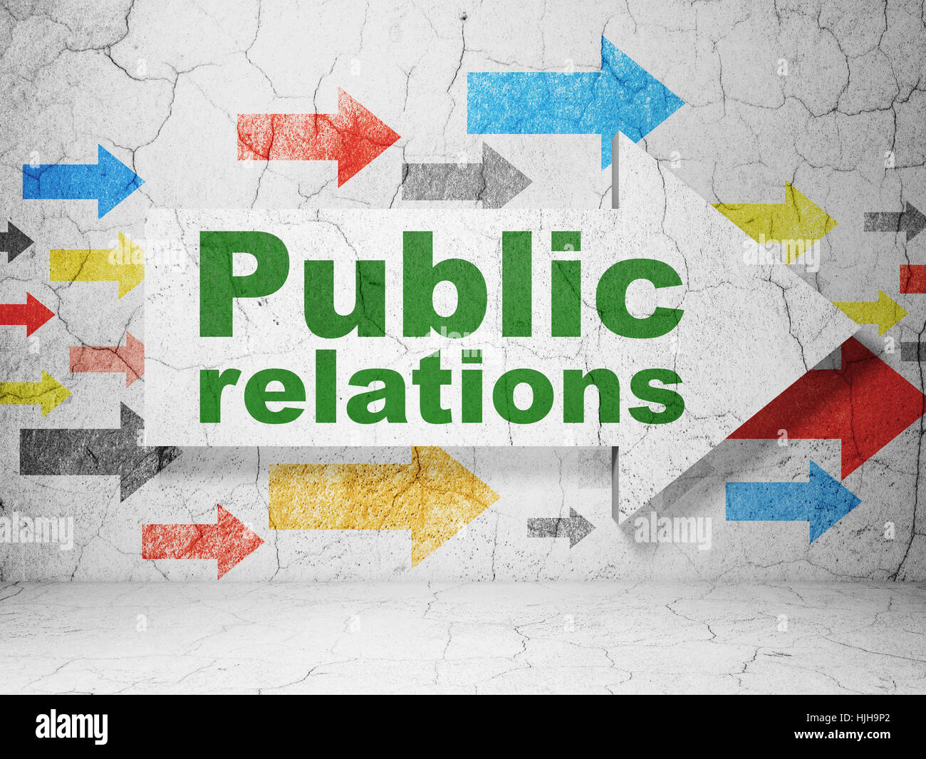 Marketing concept: arrow with Public Relations on grunge wall ...