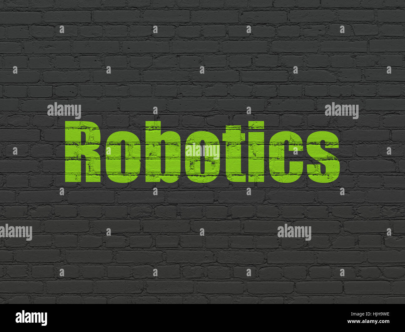 Science concept: Robotics on wall background Stock Photo - Alamy