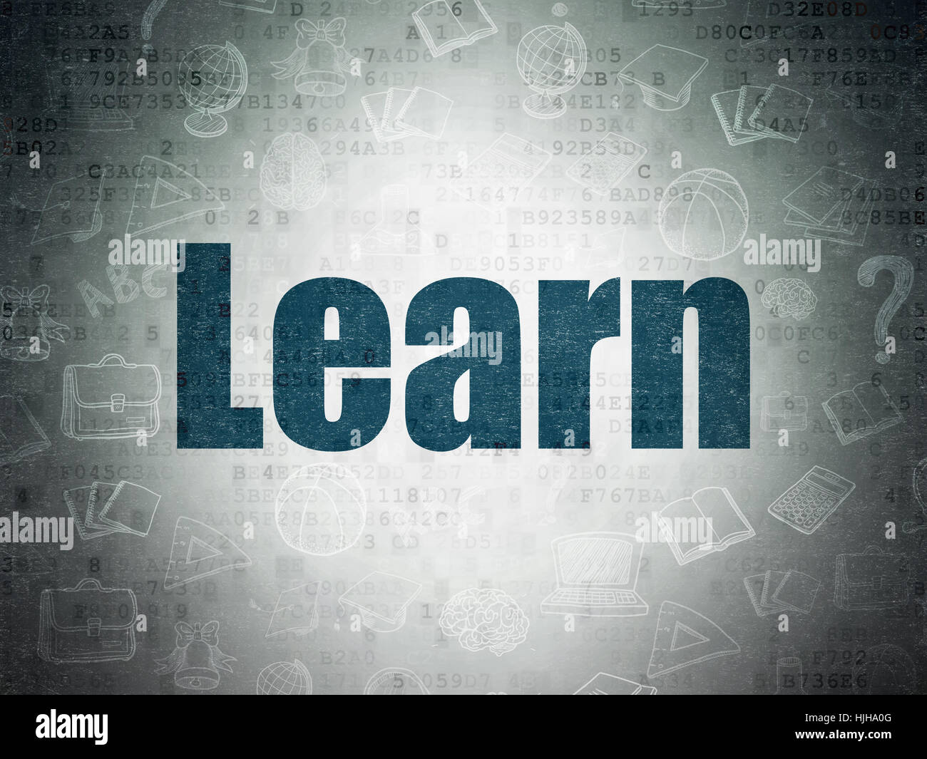 Studying concept: Learn on Digital Data Paper background Stock Photo ...