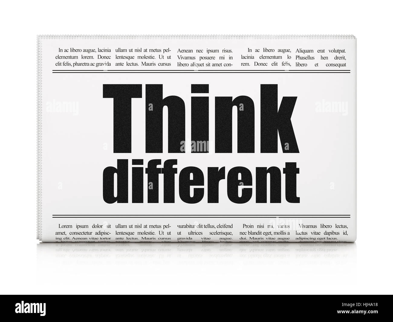 Education concept: newspaper headline Think Different Stock Photo - Alamy
