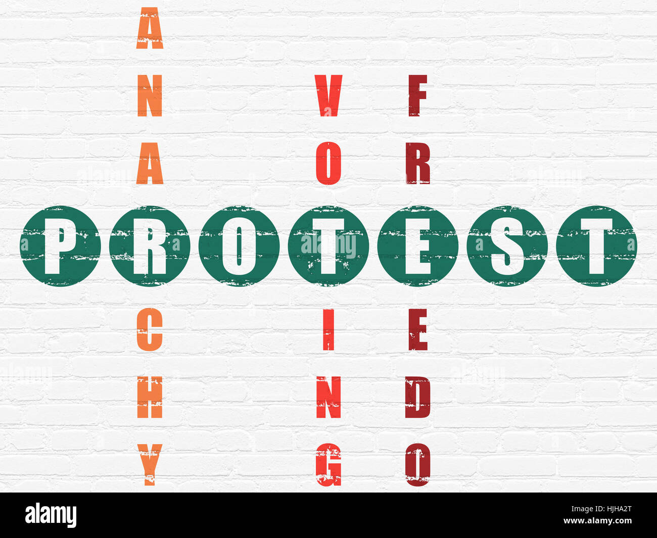 Politics concept: Protest in Crossword Puzzle Stock Photo - Alamy