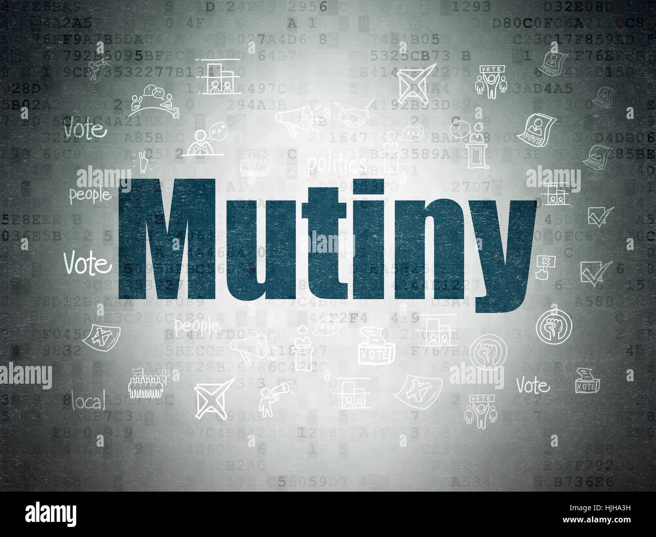Political concept: Mutiny on Digital Data Paper background Stock Photo ...