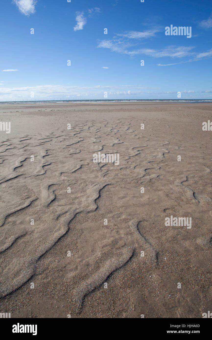Intertidal sand pattrens created by high winds , causing sand to blow ...