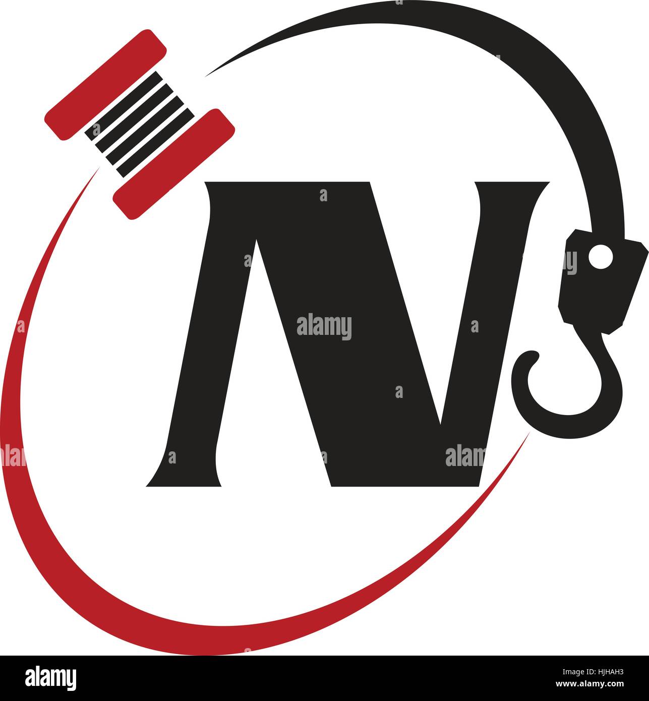 Crane Hook Towing Letter N Stock Vector Image & Art - Alamy